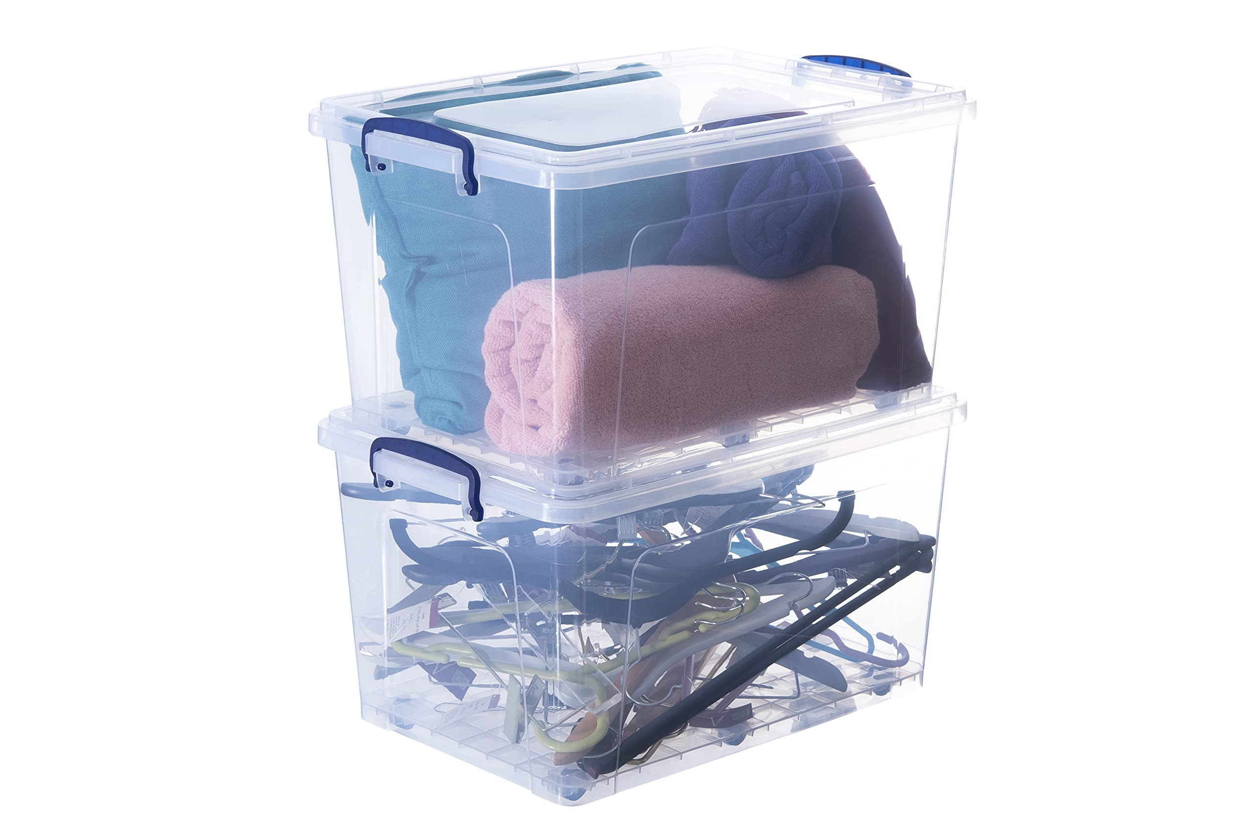 Superio Clear Plastic Storage Bins with Lids, 44 Quart (2 Pack ...