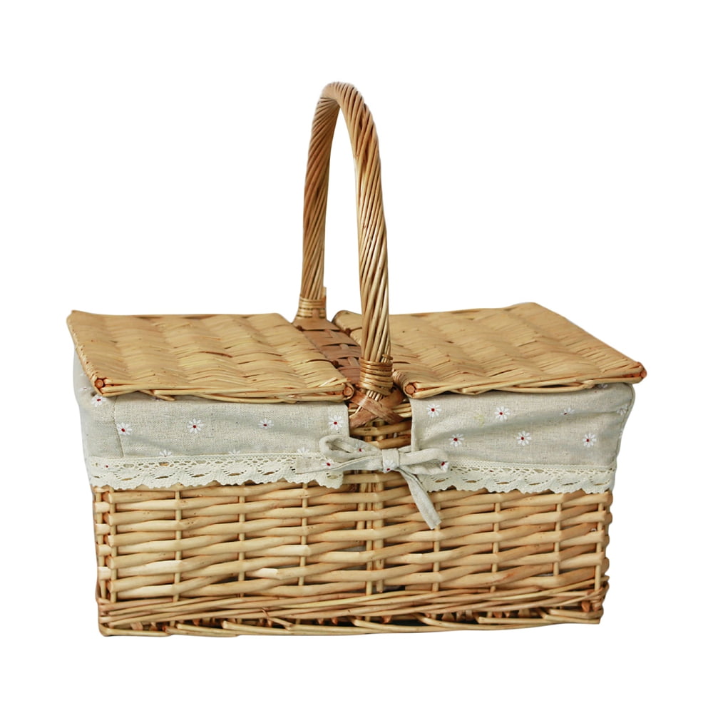 Wicker Picnic Basket,Wicker Easter Basket,Small Wicker Basket with ...