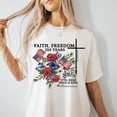 CLOTEX Faith Freedom 250 Years Floral Flag Cross T-Shirt 1776-2026 in ...