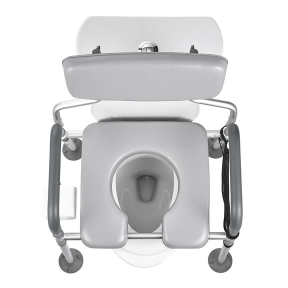 DMI 500 lb Capacity Portable Drop-Arm Bedside Commode, Adjustable Extra ...