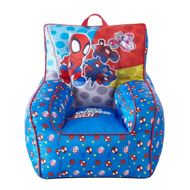 Marvel Spidey and Friends Blue Square Bean Bag Chair, Polyester ...