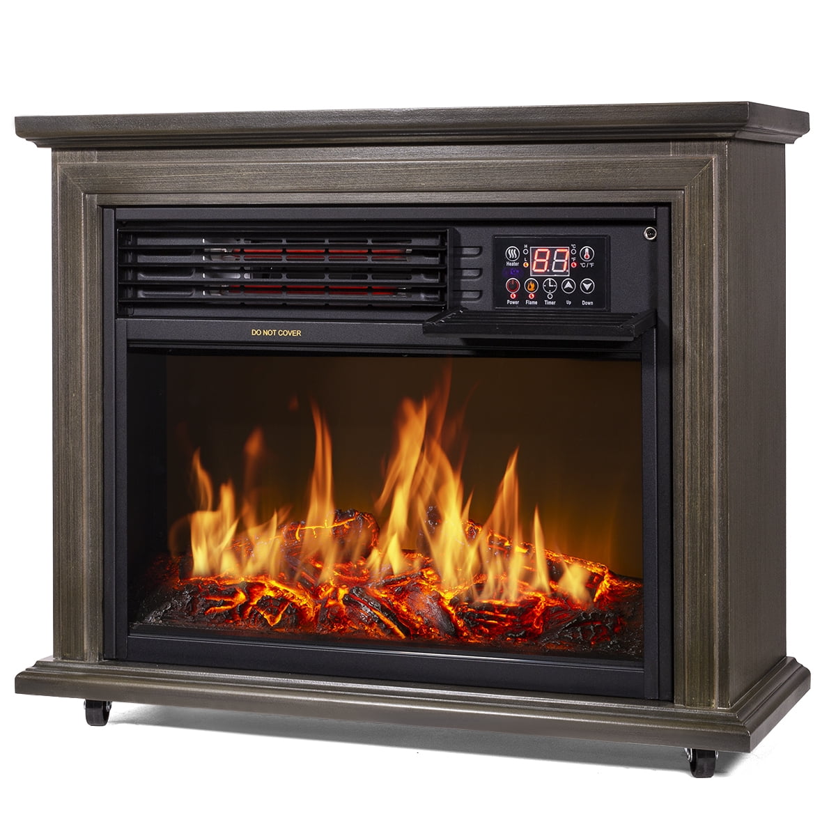 XtremepowerUS Electric Fireplace Heater Infrared Quartz Timer Remote ...