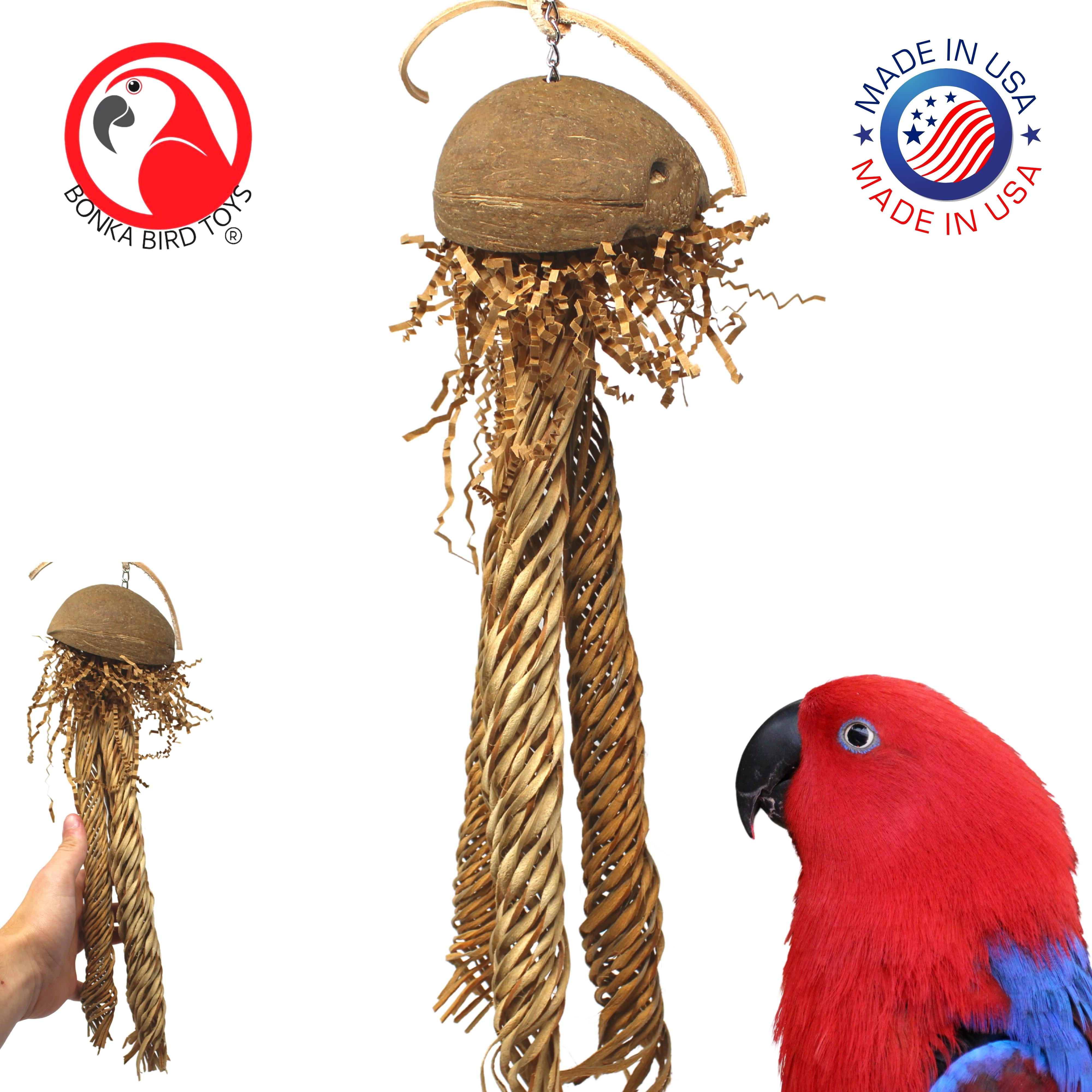 Bonka Bird Toys 3365 Coco Shred Puller Natural Shredding Fiber Twisted ...