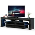 Modern Glossy TV Stand LED Entertainment Unit Console Media Table for ...