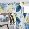 Bees Sheer Curtains 90 Inch Long 2 Panels, Yellow Blue Leaves Bee Blue ...