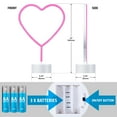 BrightSide 12" Heart Shaped LED Neon Table Light, Pink, Battery-Powered ...