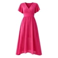 asdoklhq Formal Dresses for Women Tea Party Dresses Waist-Tied V ...