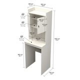 Inval 3-Shelf Mini Refrigerator Microwave Storage Cabinet, Washed Oak ...