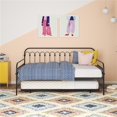 Pemberly Row Full Metal Daybed with Twin Trundle Bed in Black - Walmart.com