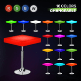 Magshion Set of 2 LED Light Up Square Bar Table + Stool, 16 Color ...