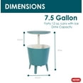 Keter Cool Bar and Side Table, Outdoor Patio, Teal, Insulated Ice ...
