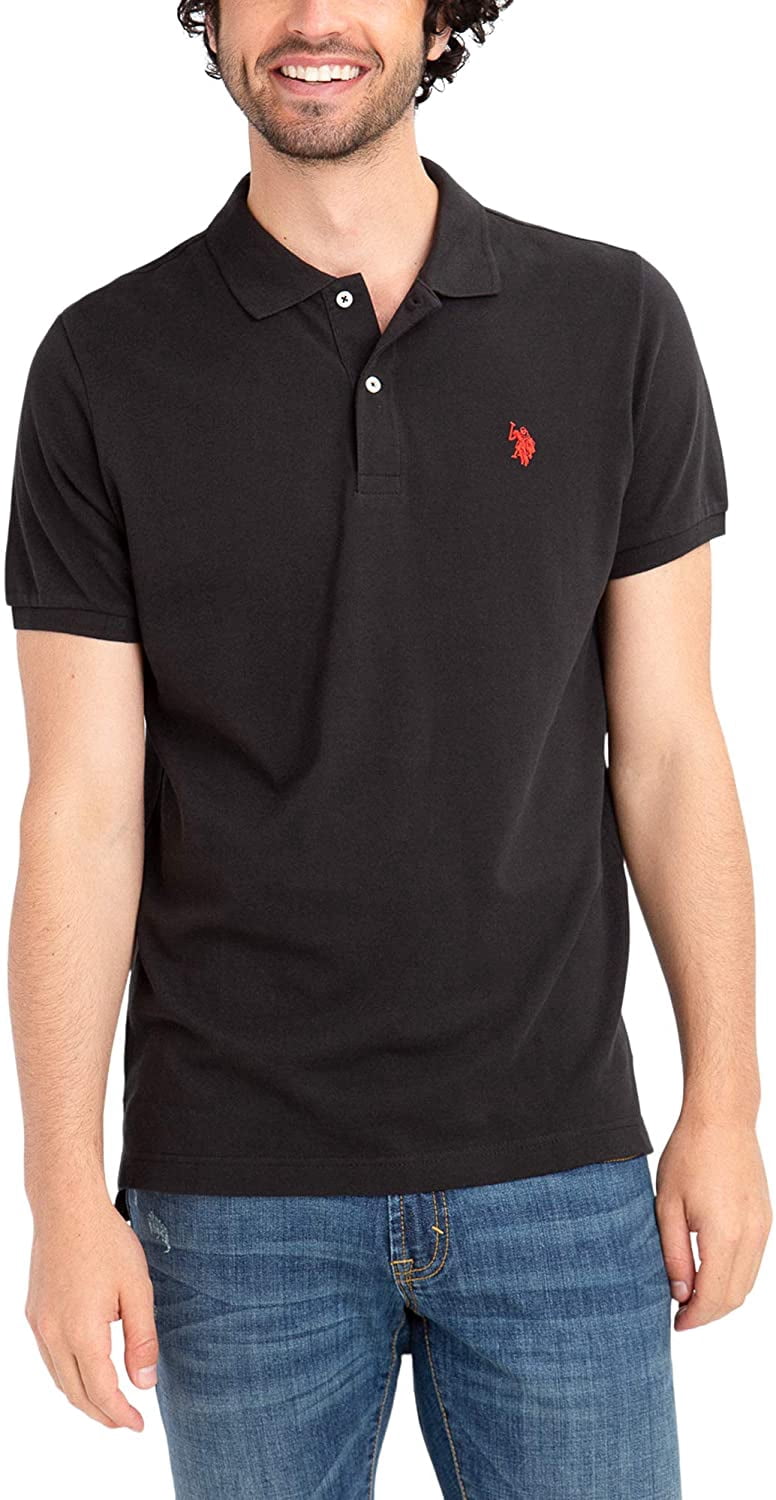 U.S. Polo Assn. Mens Classic Small Pony Solid Pique Polo Shirt - Black ...