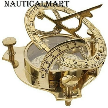 Brass Sundial Compass - Solid Brass Sun Dial Beautiful Antique Look Nautical Sundial Compass ...