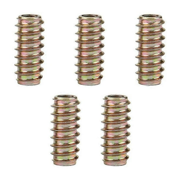 50 piezas M6 insertos roscados para muebles de madera Tornillos en tuercas de inserción roscadas ...