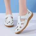 Bibifish Womens Flat Sandals Closed Toe Woven Strap Hook Loop Soft ...
