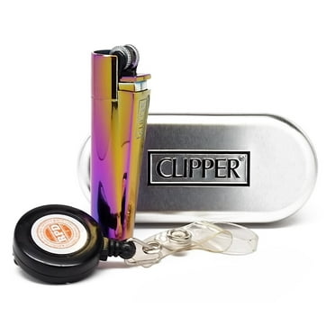 Clipper Metal Icy Purple Rainbow Swirly Lighter - Full Size Flint ...