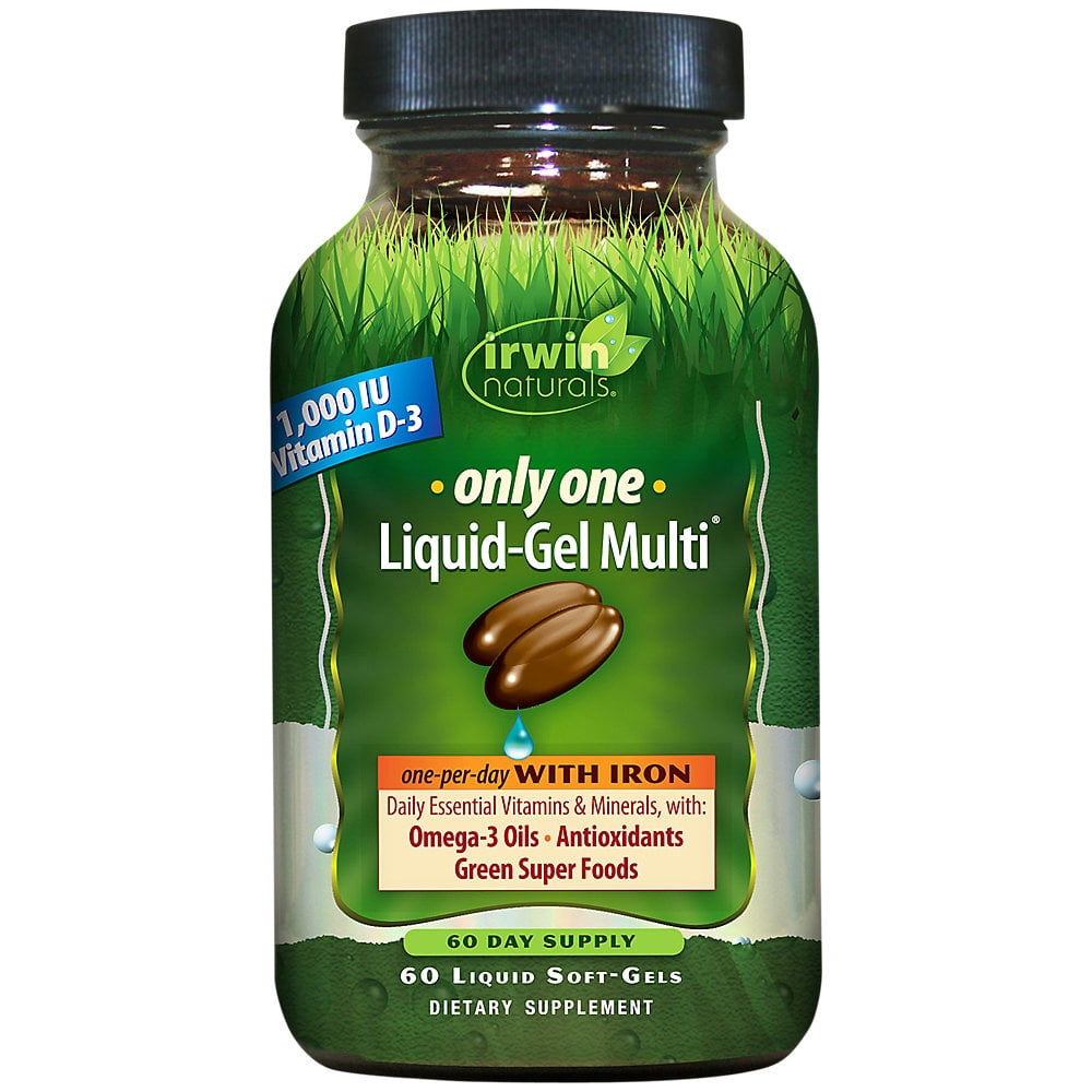 Only One LiquidGel Multivitamin with Iron 1,000 IU Vitamin D3 (60 ...