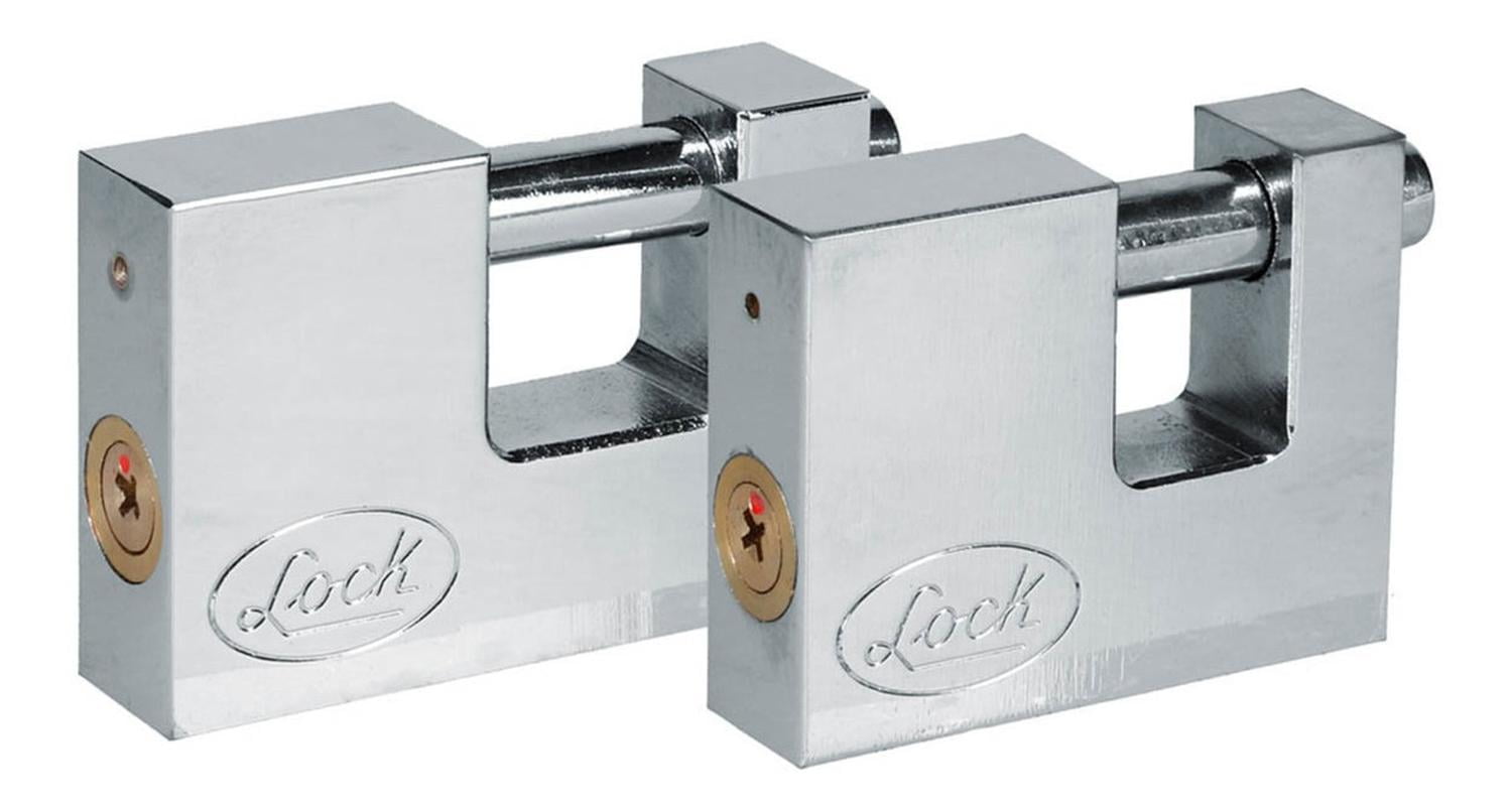 Candado Cortina Antipalanca Lock Cromo 80mm Seguridad 2 Pzas J2CC ...