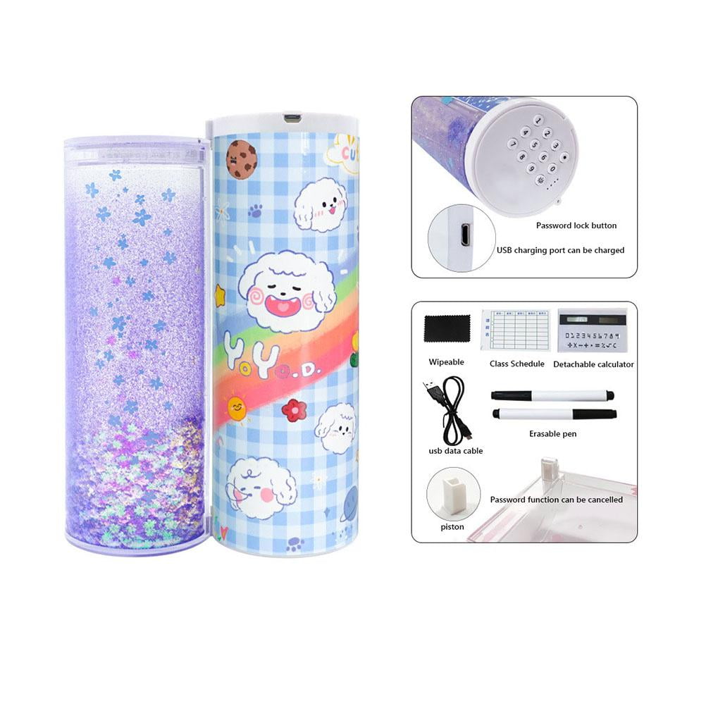 TureClos Multifunction Pencil Cases Password Cylindrical Pen Holder ...