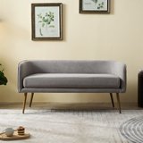 upholstered bench for bedroom or entryway, with low backrest and ...