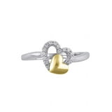 Diamond Accent Sterling Silver Double Heart Promise Ring - Walmart.com
