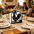 8.9 Inch Rooster Wrought Iron Napkin Stand, Metal Tissue Holder, Table ...