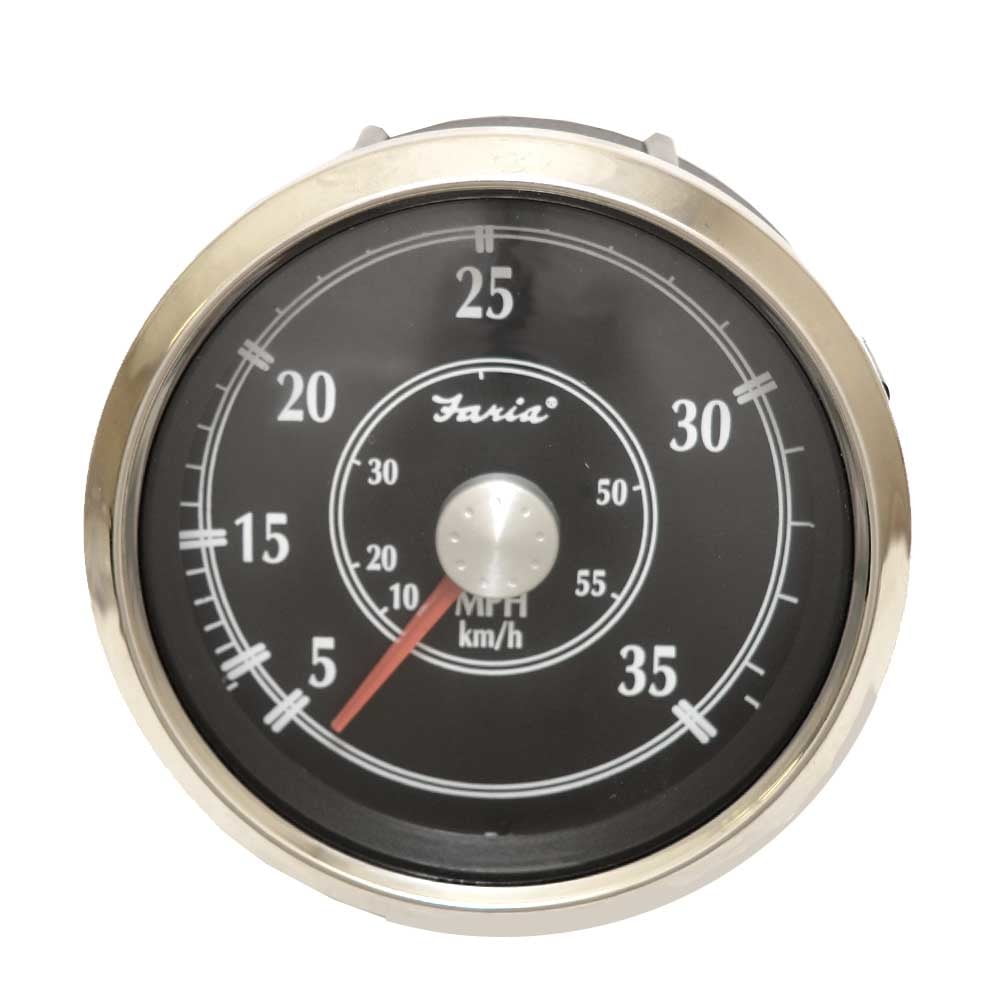 Faria Boat Speedometer Gauge SE4010A | 3 1/4 Inch Pontoon Black ...