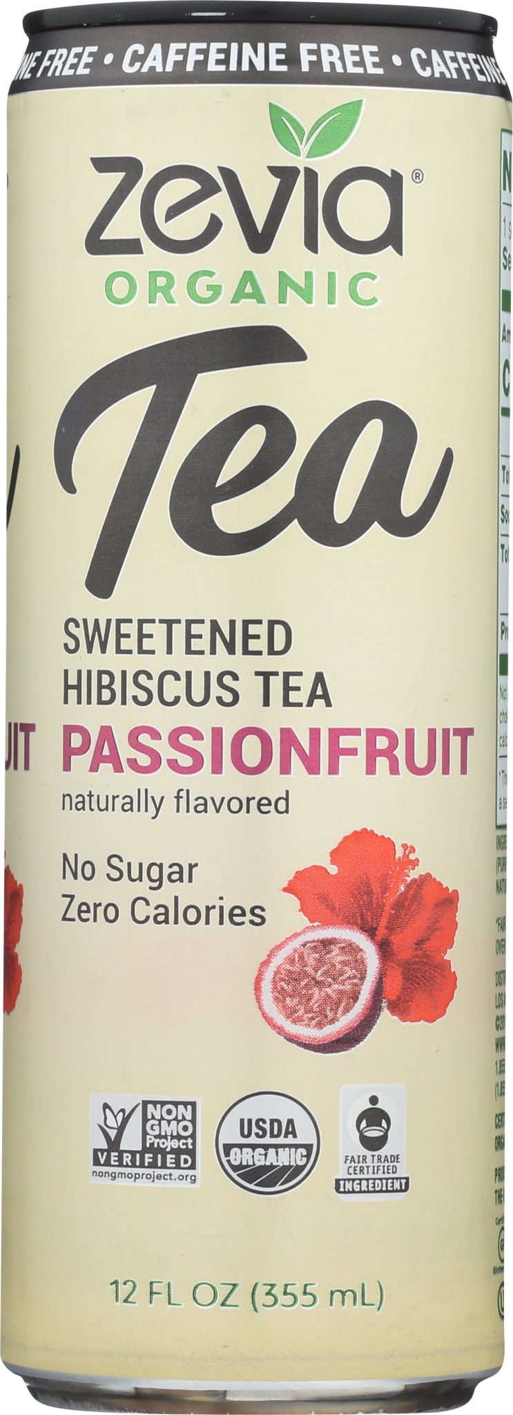 ZEVIA TEA HIBISCUS PASSIONFRUIT CAFFEINE FREE ORGANIC 12 FL OZ ...