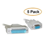 C&E Serial Cable, DB9 Female to DB25 Male, UL rated, 9 Conductor, 3 ...