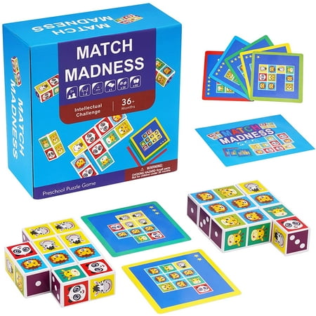 HTOOQMatching Game Puzzle Games Wooden Building Cubes Desktop Family ...