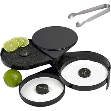 Kusmil 3 Tier Bar Glass Rimmer for Salt, Sugar, Lime Juice, Cocktail ...