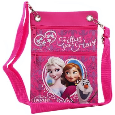 Disney Frozen Elsa Olaf & Anna Pink Passport/Cross-body/Purse/Handbag ...