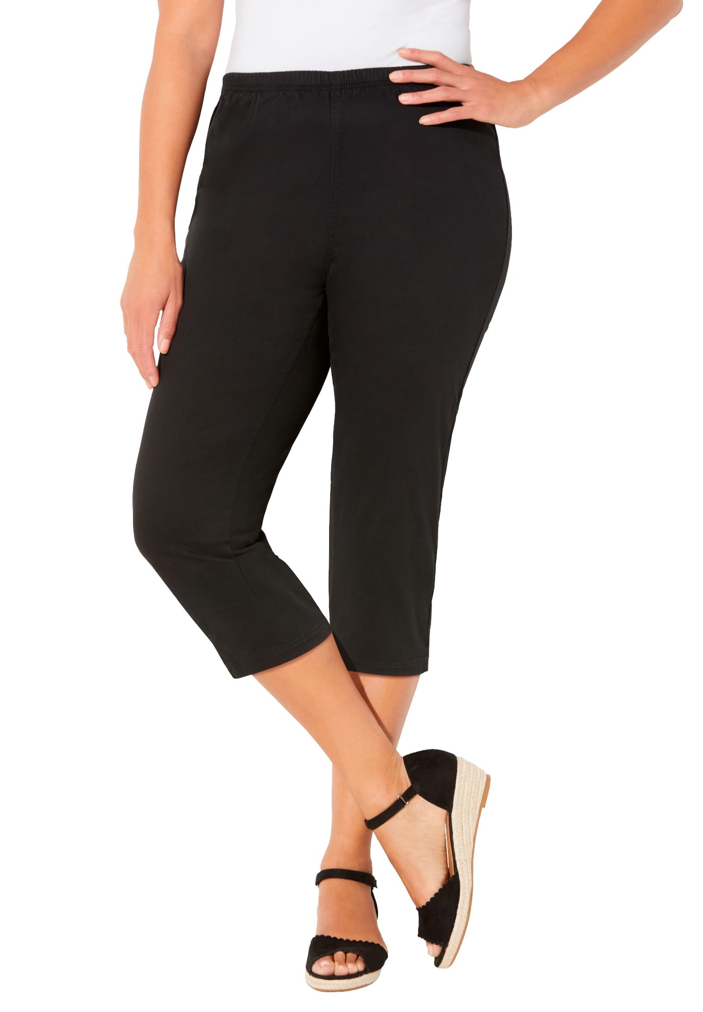 Catherines Women's Plus Size Petite Everyday Cotton Twill Capri ...