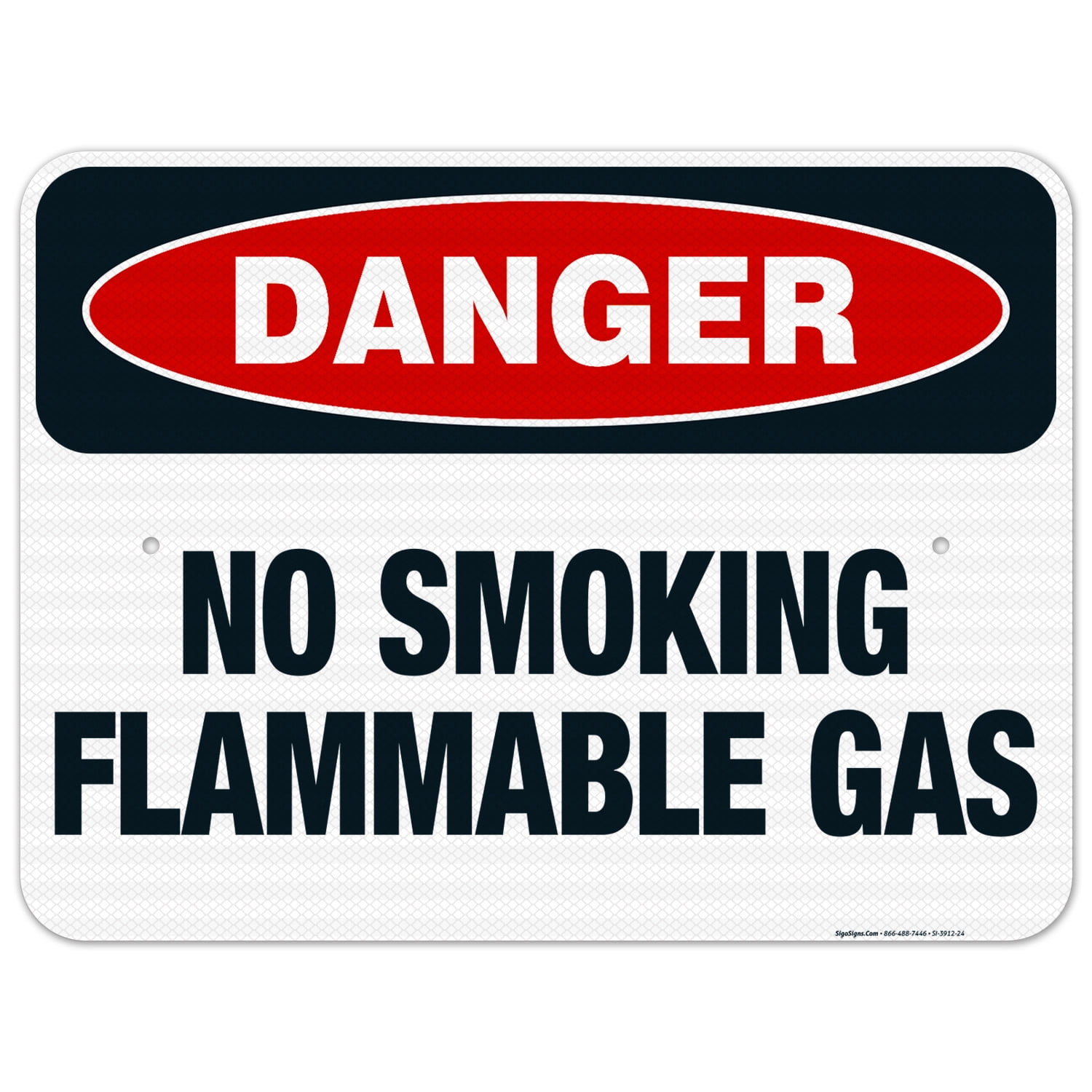 No Smoking Flammable Gas Sign, OSHA Danger Sign, 18x24 Reflective ...