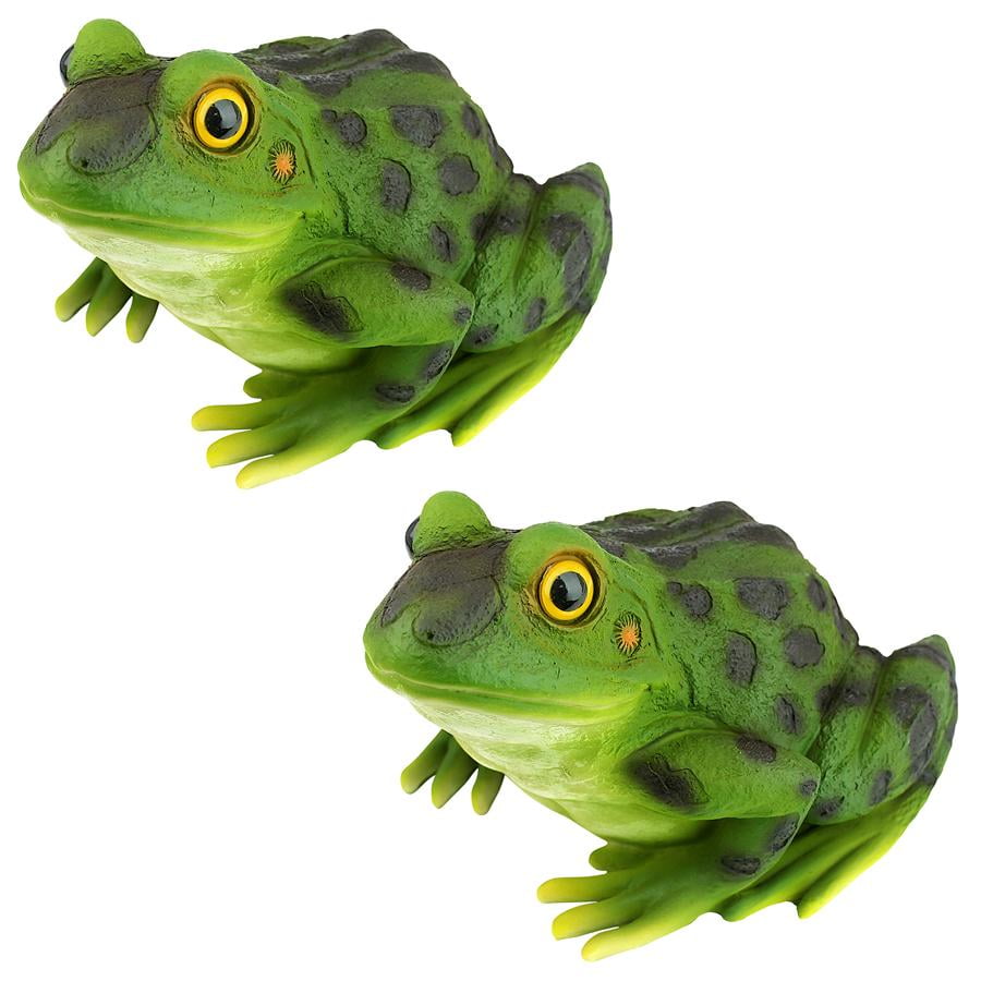 Design Toscano Ribbit the Frog Garden Toad Statues, 9 Inch, Set of Two ...