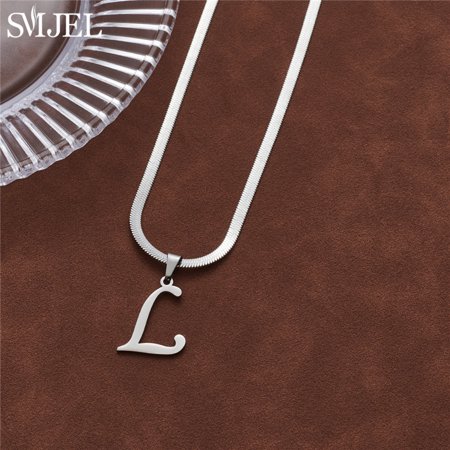 Collier 26 Lettres Initiale en Acier Inoxydable pour Femmes Hommes ...