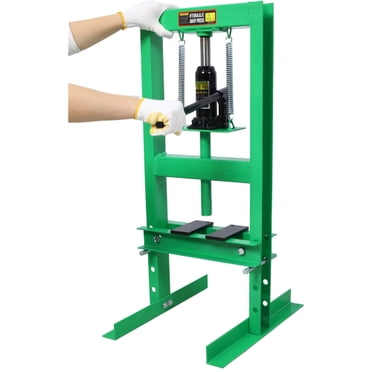 12-Ton Adjustable Hydraulic Shop Press with Stamping Plates & Pressure ...