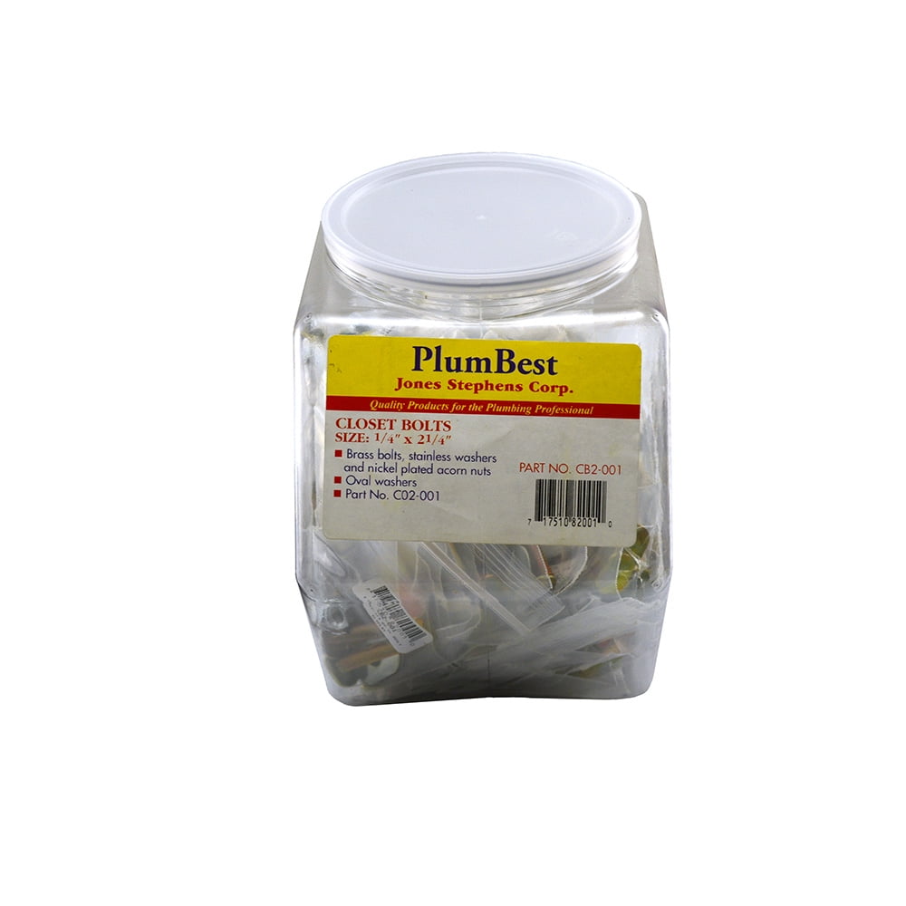 "Bucket Of Bolts" Display - 1/4" x 3-1/2" Brass Plated Bolts with Nuts ...