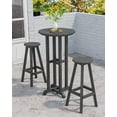 SERWALL Outdoor Round Bar Table and Swivel Bar Stools Set, All Weather ...