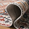 SAFAVIEH Farmhouse Flannery Aztec Fringe Area Rug, Ivory/Navy, 6'3" x 6 ...