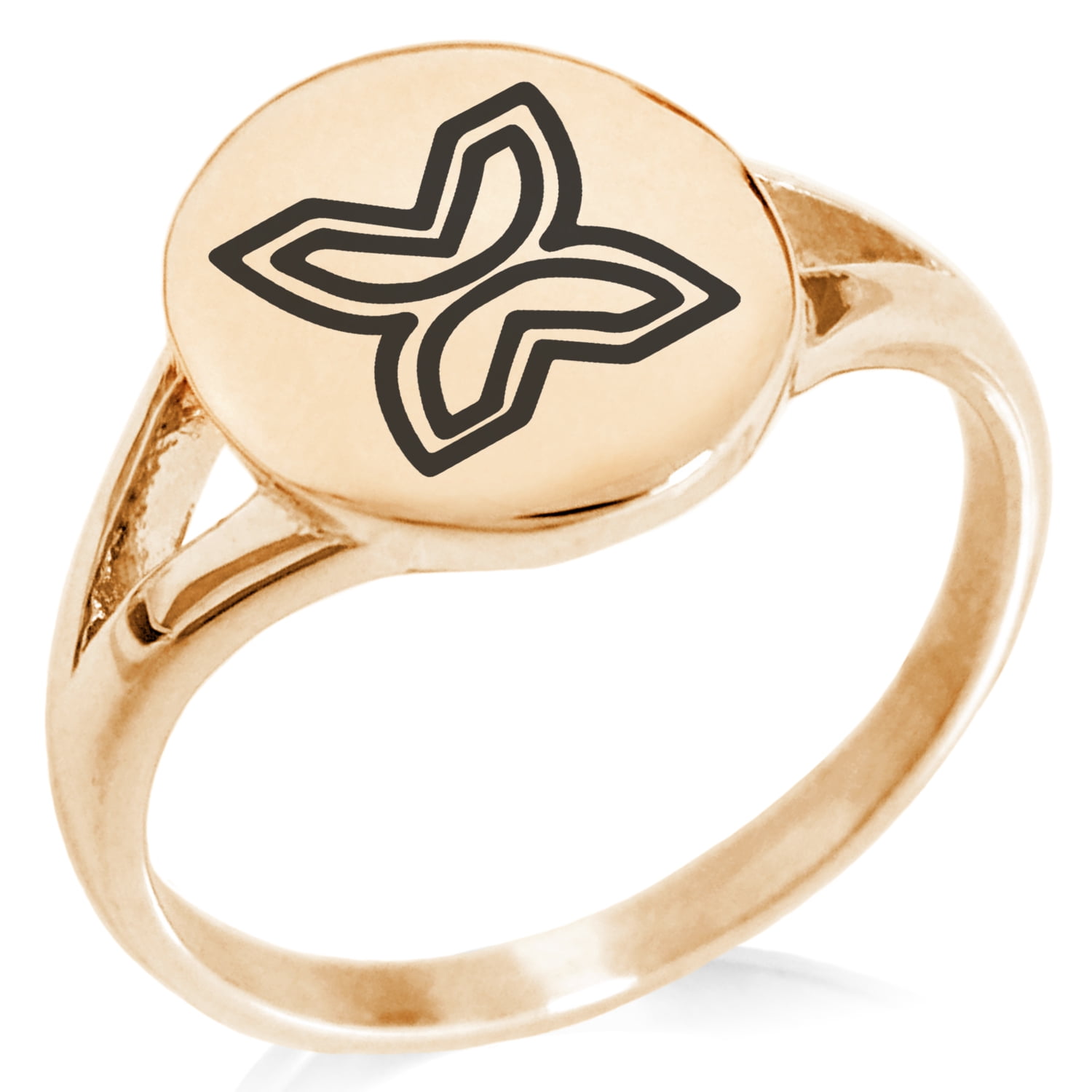 Stainless Steel Aztec Freedom Rune Minimalist Oval Top Polished ...