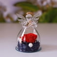 Glass Angel Figurine with Preserved Rose and Decorative Base for ...