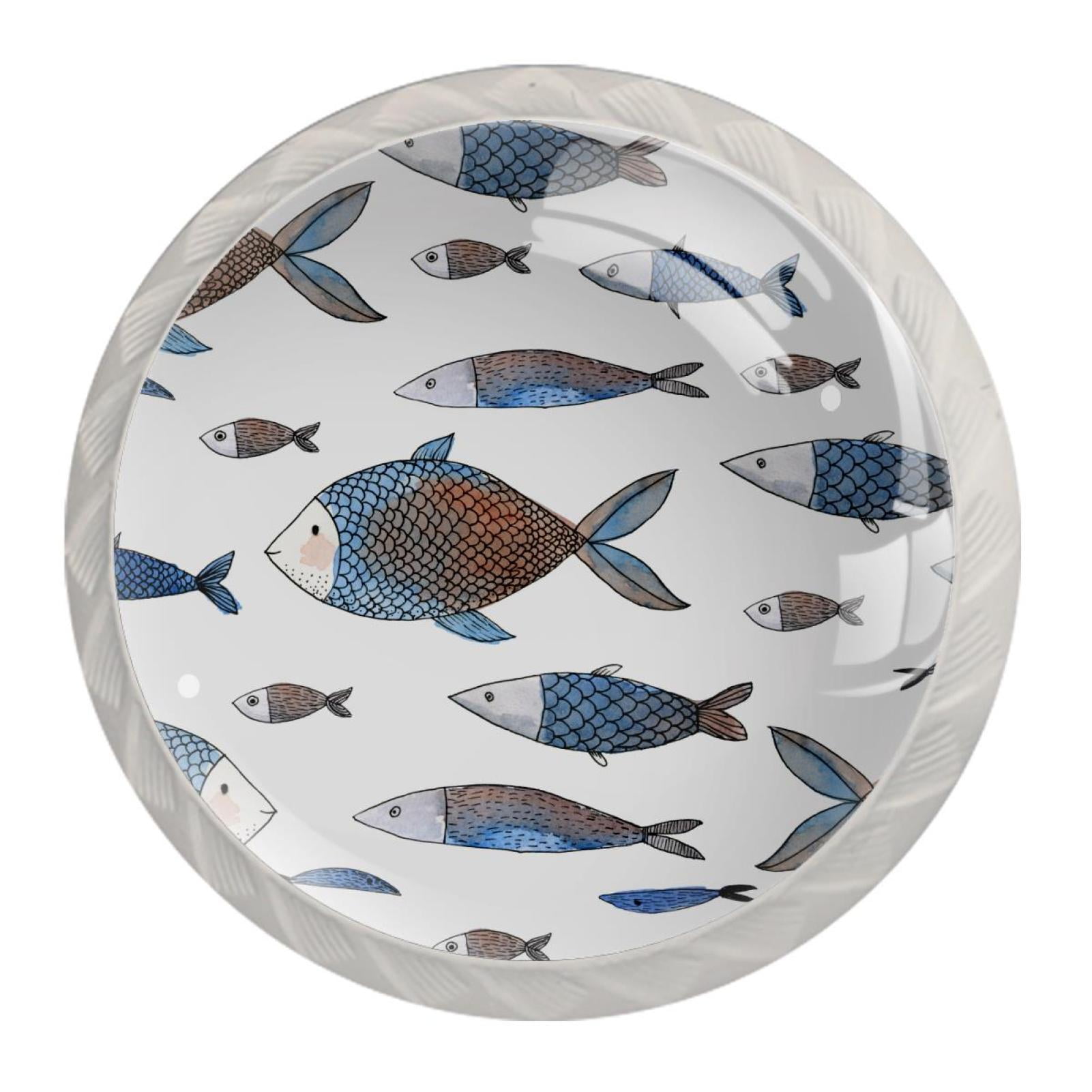 4 Pcs Variety of Fish Knobs for Kitchen Cabinet Cupboard Dresser ...