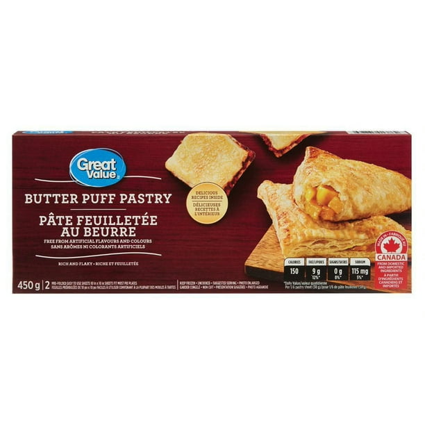 Great Value Butter Puff Pastry, 450 g - Walmart.ca