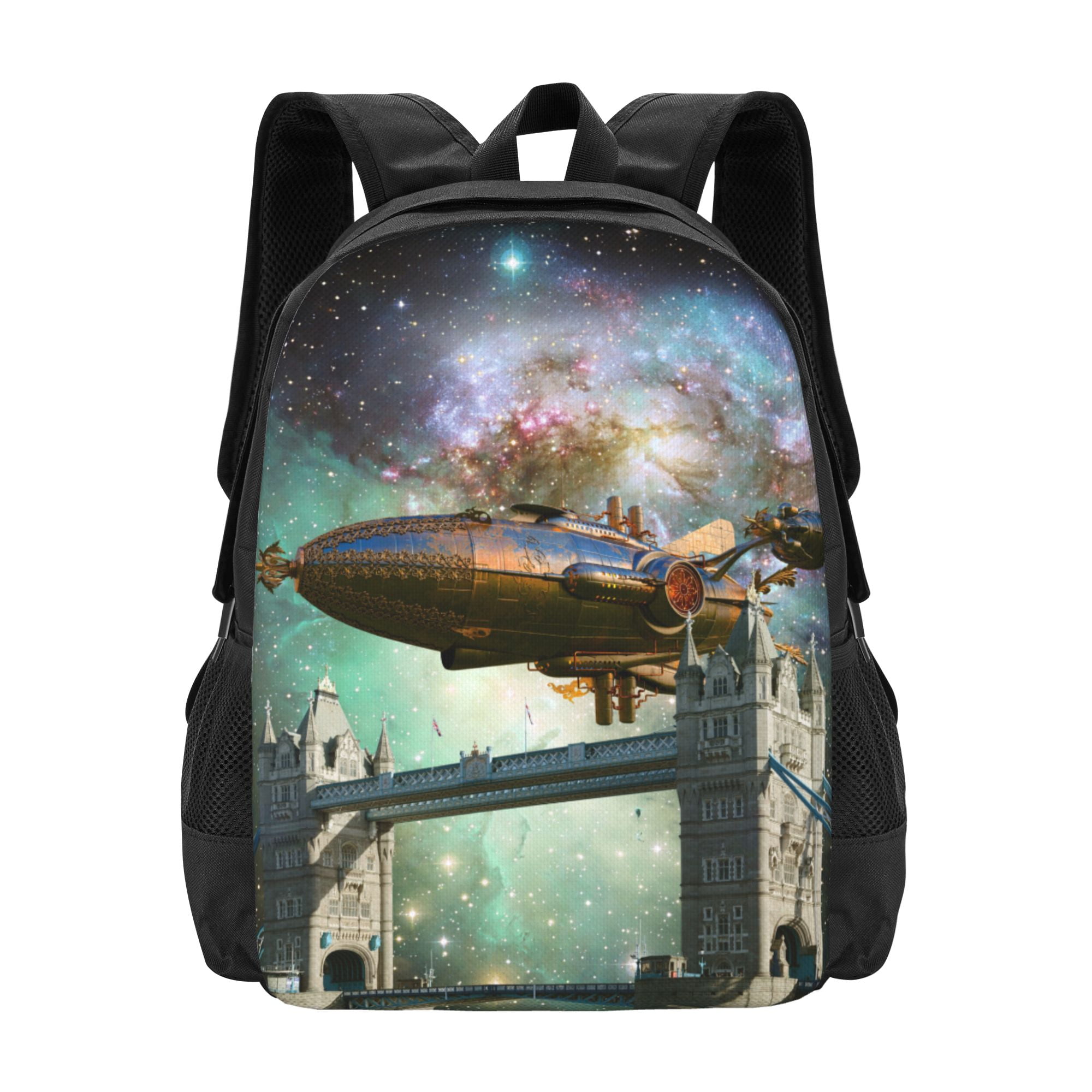 Fantasy Airship Surrealism Bridge Pattern Lightweight Backpack, Travel ...