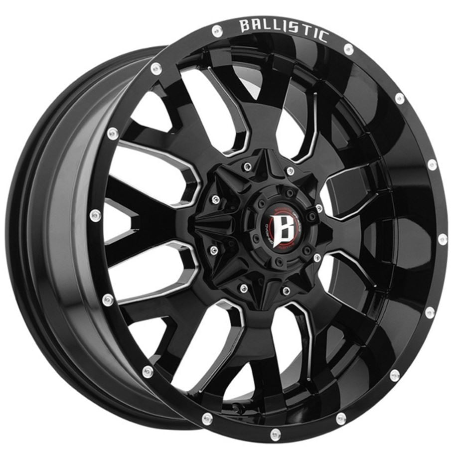 20" Gloss Black With Natural Accents 853 Tank Wheel by Ballistic Wheels ...