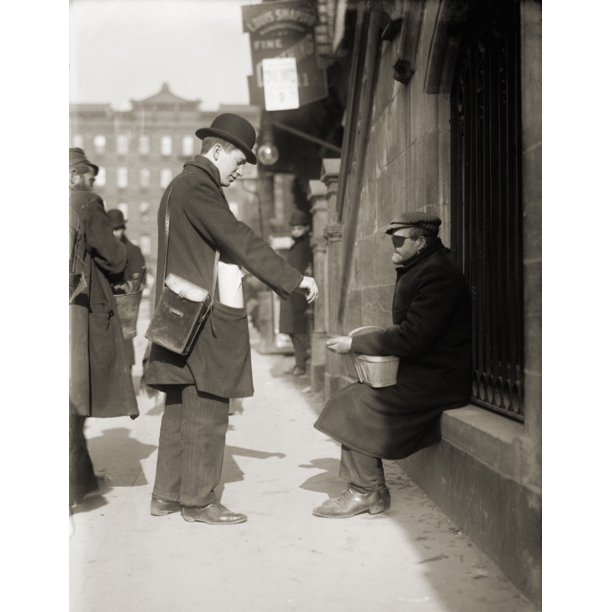 Disfigured Man Begging On The Street In New York City History (24 x 36 ...