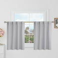 FUGee-Light Grey Cafe Curtains 36 Inch Length for Half Windows - 34 x ...