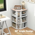 9 Cube Corner Bookshelf with Charging Station, 90 Degree Corner Cabinet ...