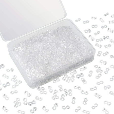 Lepai 1000 Pieces Plastic S Clips Loom Band Clips Mini S Shape Clip ...